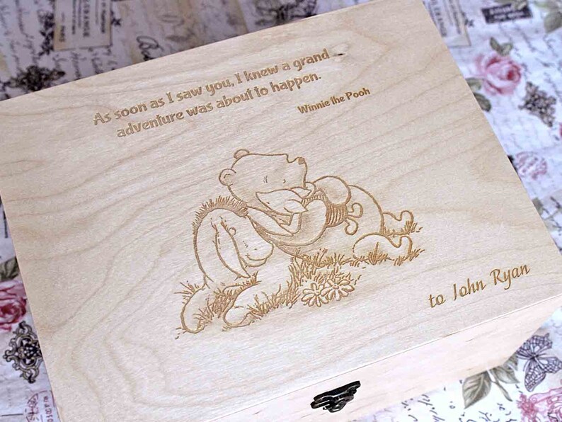 Winnie the Pooh Quote, Custom Quote Wooden Box, Memory Box, Engraved ...
