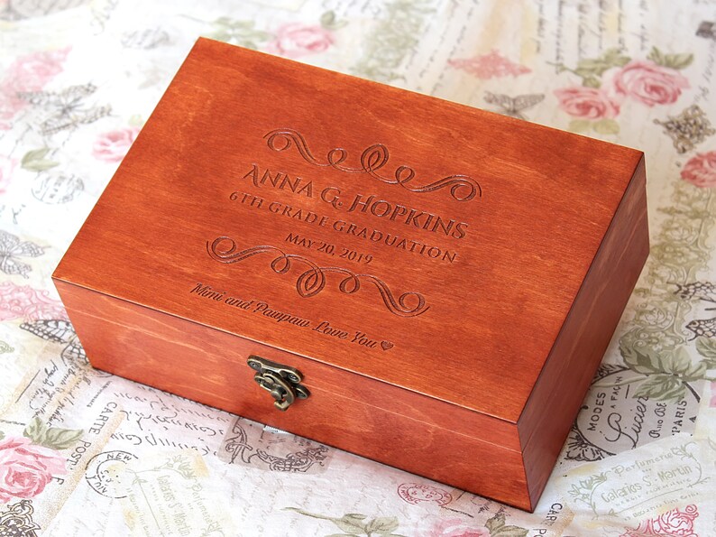 Graduation Gift Box Treasury Wood Box Custom Quote Wooden - Etsy