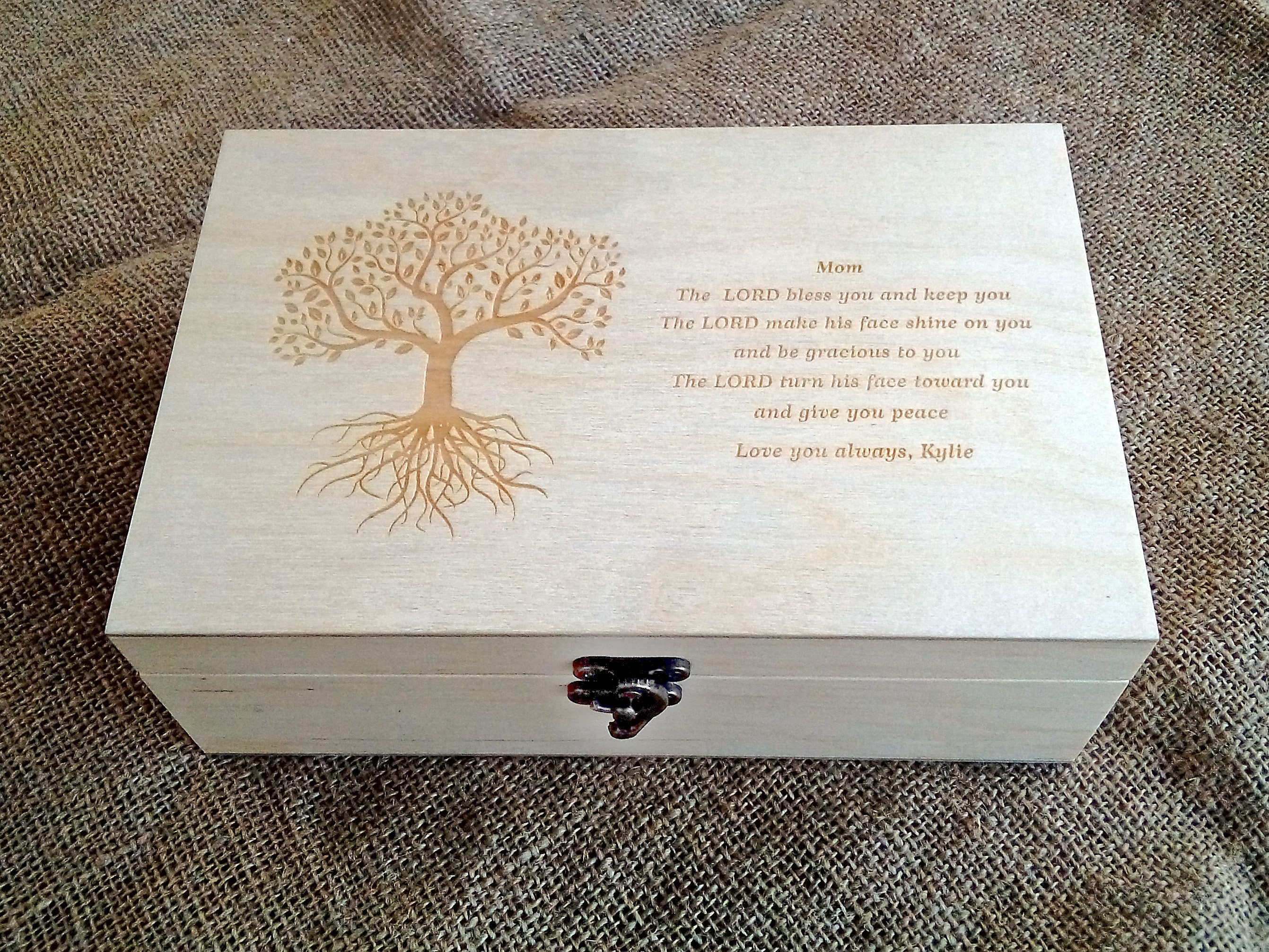 Custom Quote Wooden Box Custom Memory Box Engraved Quote Etsy