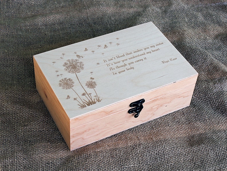 Custom Engraved Jewelry Box, Custom Quote Wooden Box, Custom Poem on ...