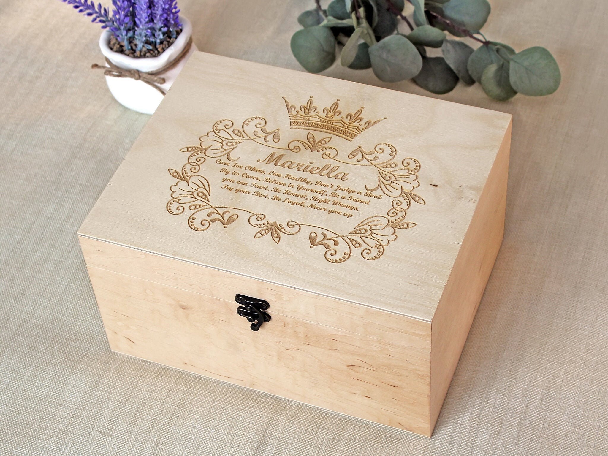 Keepsake wood box make to order and personalized with name and | Etsy