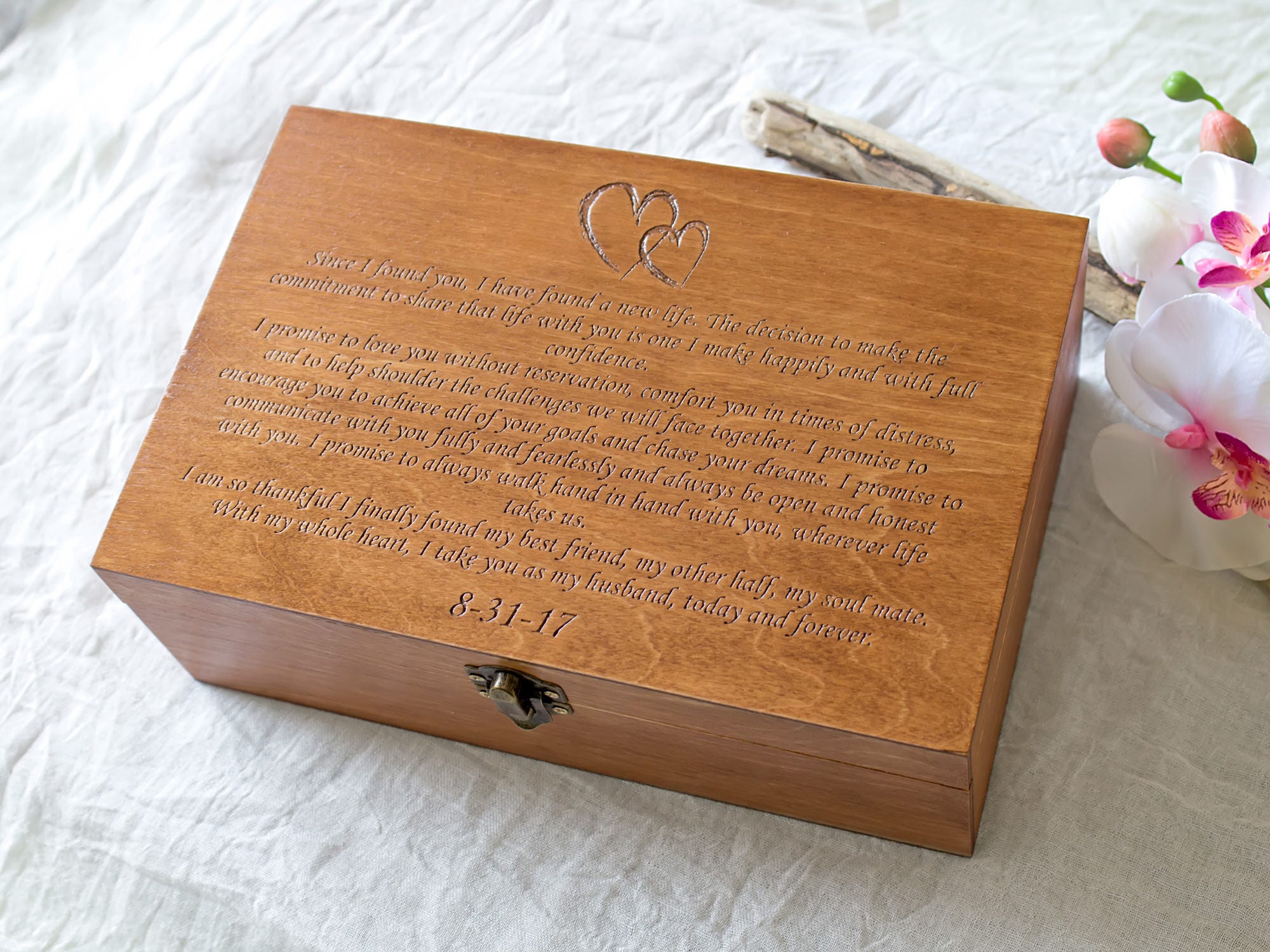 Wedding Vows Box Personalized Wedding Keepsake Box Gift for - Etsy