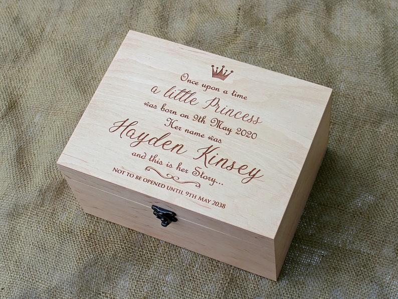 First Birthday Memory Box Personalized Wood Box for Baby | Etsy