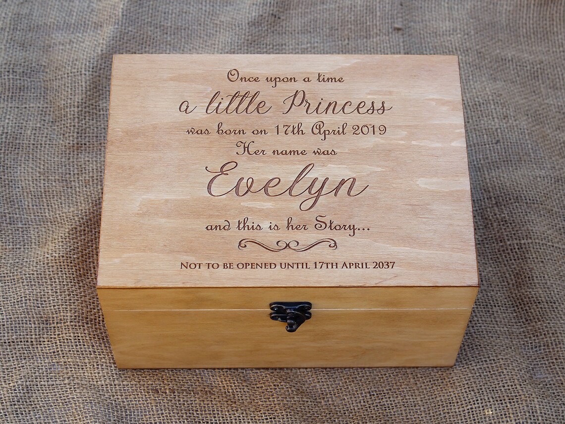 Personalized Memory Box First Birthday Capsule Custom Baby - Etsy