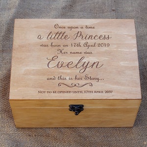 Personalized Memory Box, First Birthday Capsule, Custom Baby Keepsake ...