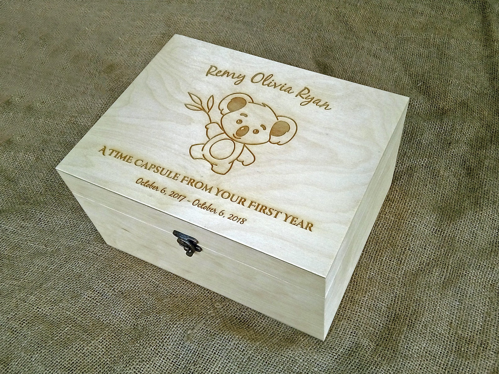 Custom Wooden Box Personalized Memory Box First Birthday - Etsy