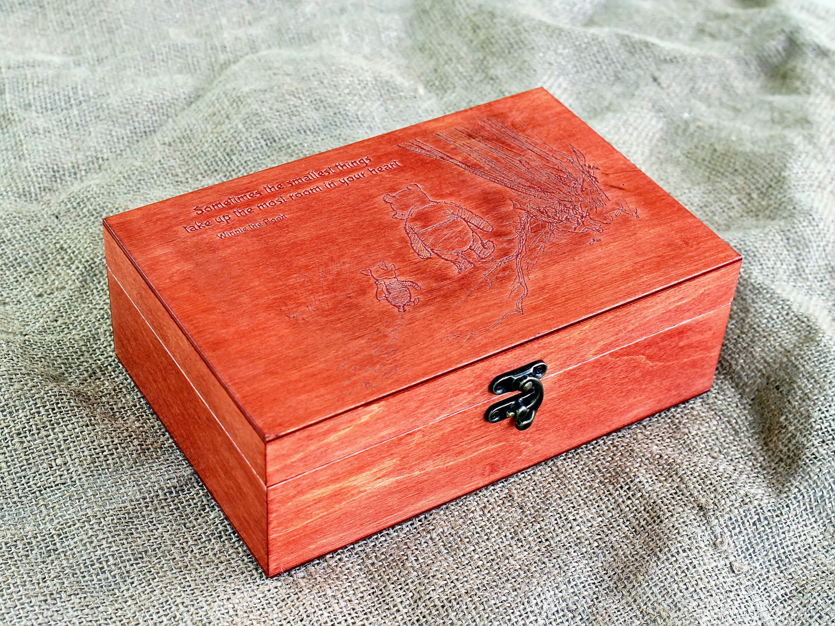 Custom Quote Wooden Box Baby Memory Box Winnie the Pooh - Etsy
