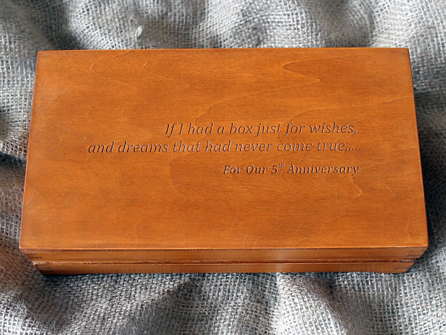 Custom Quote Wooden Box Memory Box Custom Engraved Quote Etsy