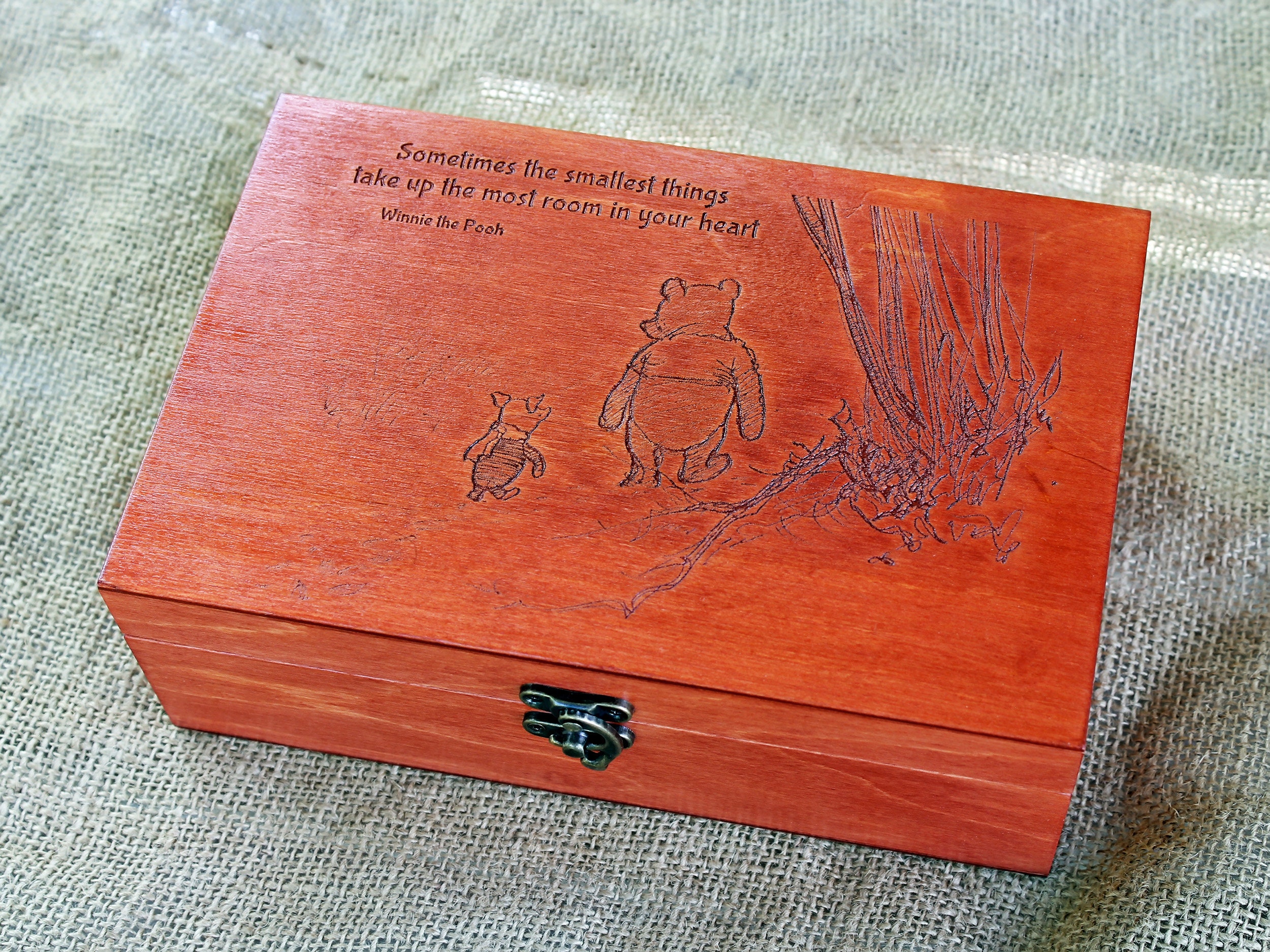 Custom Quote Wooden Box, Baby Memory Box, Winnie the Pooh Quote ...
