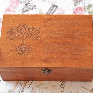 Custom Quote Wooden Box, Custom Poem on Box, Memory Box, Engraved Quote ...