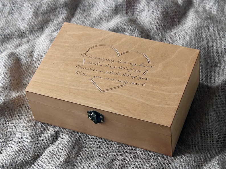 Personalized Wooden Box Memory Box Custom Engraved Jewelry - Etsy
