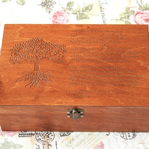 Custom Quote Wooden Box, Custom Poem on Box, Memory Box, Engraved Quote ...