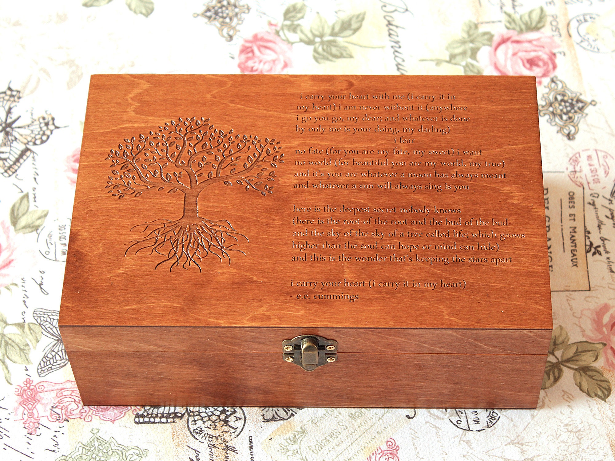 Custom Quote Wooden Box Custom Poem on Box Memory Box - Etsy