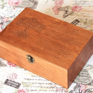 Custom Quote Wooden Box, Custom Poem on Box, Memory Box, Engraved Quote ...
