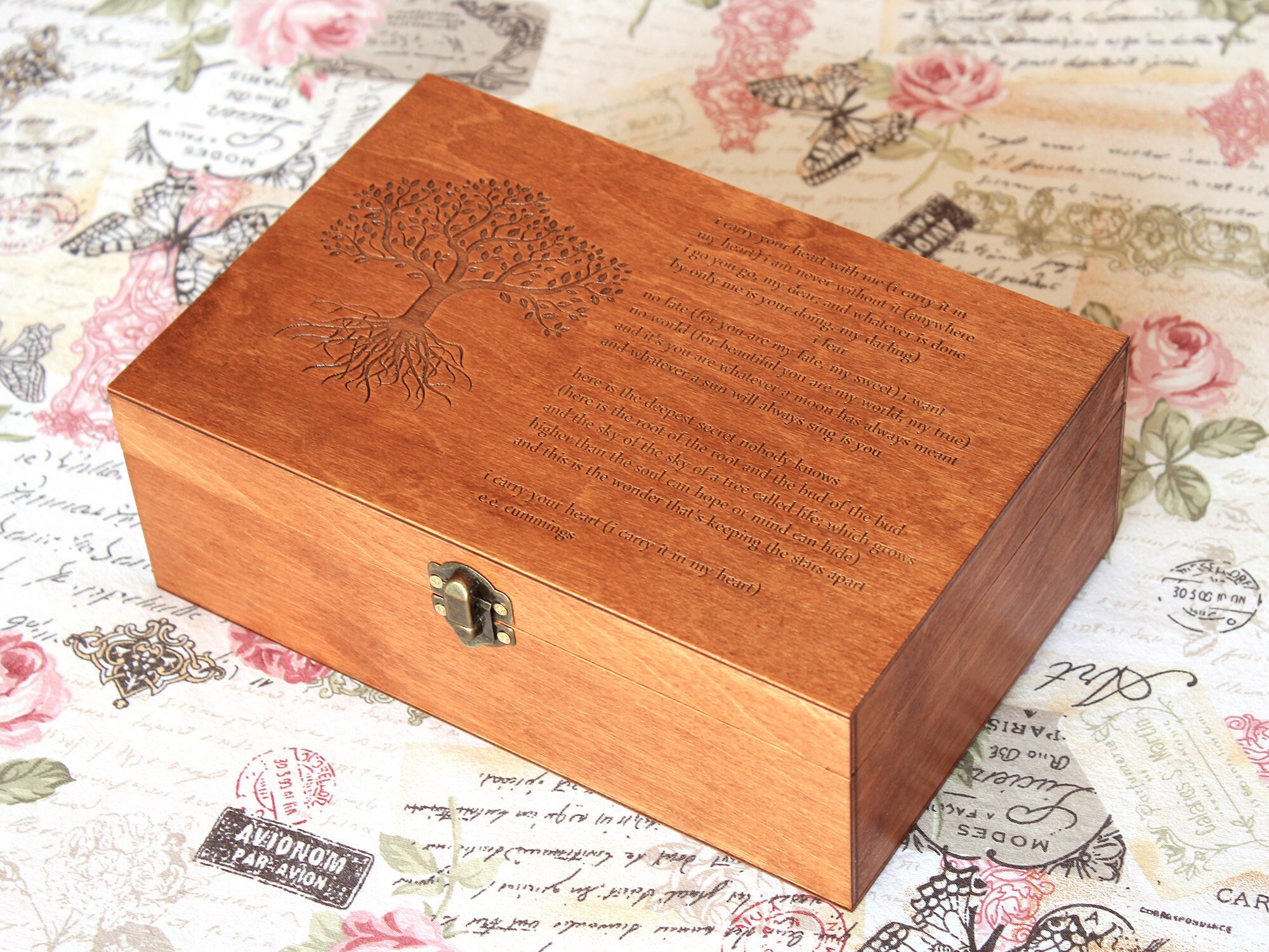 Custom Quote Wooden Box Custom Poem on Box Memory Box - Etsy
