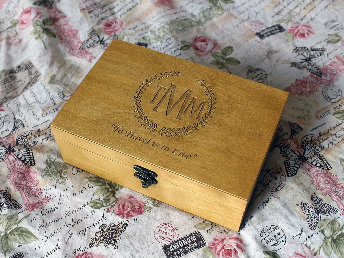 Monogram Box Custom Engraved Box Monogram Jewelry Box - Etsy
