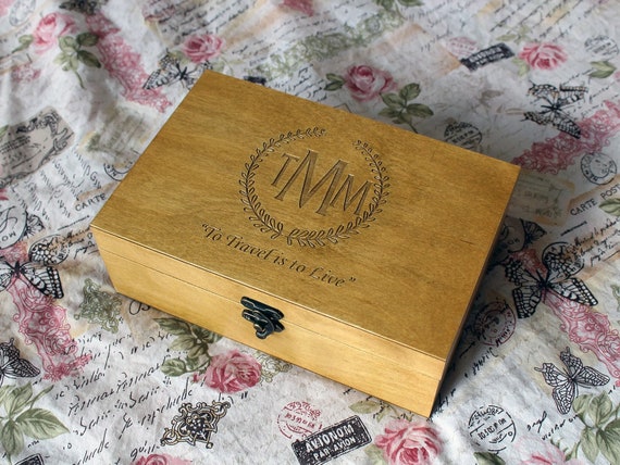 Monogram Box Custom Engraved Box Monogram Jewelry Box - Etsy