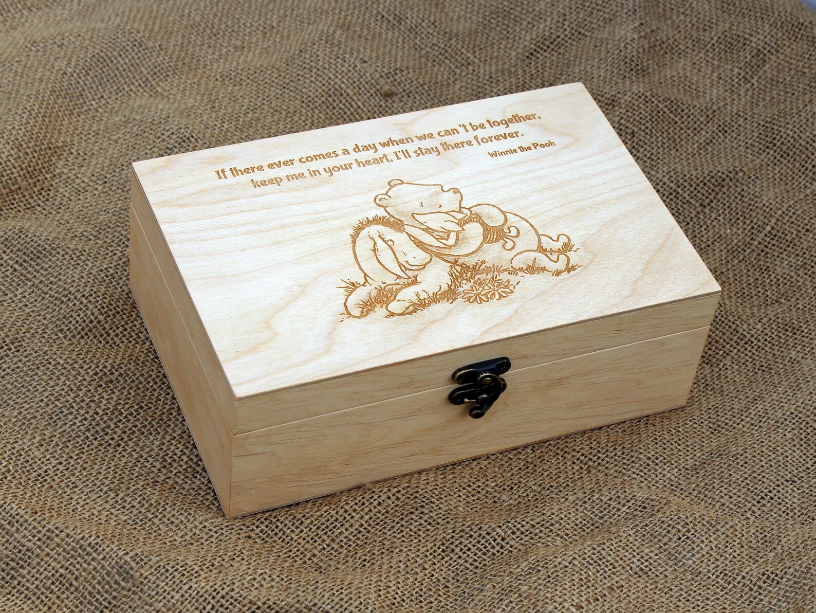 Winnie the Pooh Verse Custom Saying on Wooden Box Memory | Etsy