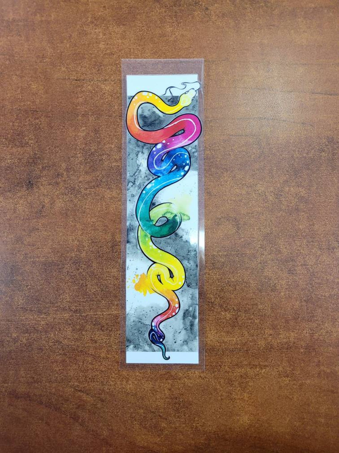 Bookmark Rainbow Snake Watercolor Painting Print and | Etsy