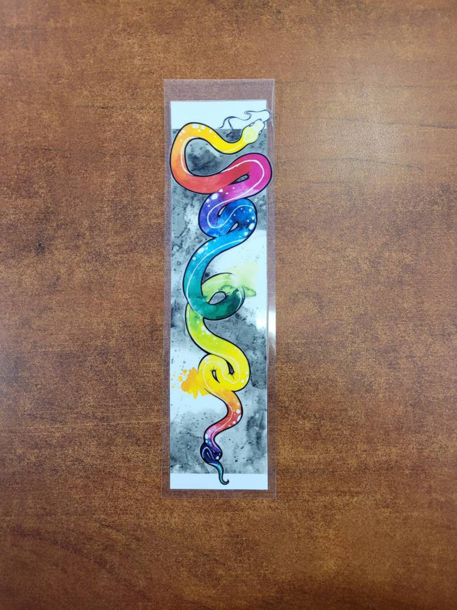 Bookmark Rainbow Snake Watercolor Painting Print and - Etsy