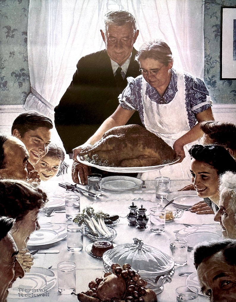 Freedom From Want - Norman Rockwell - Rare Art Print From the Four ...