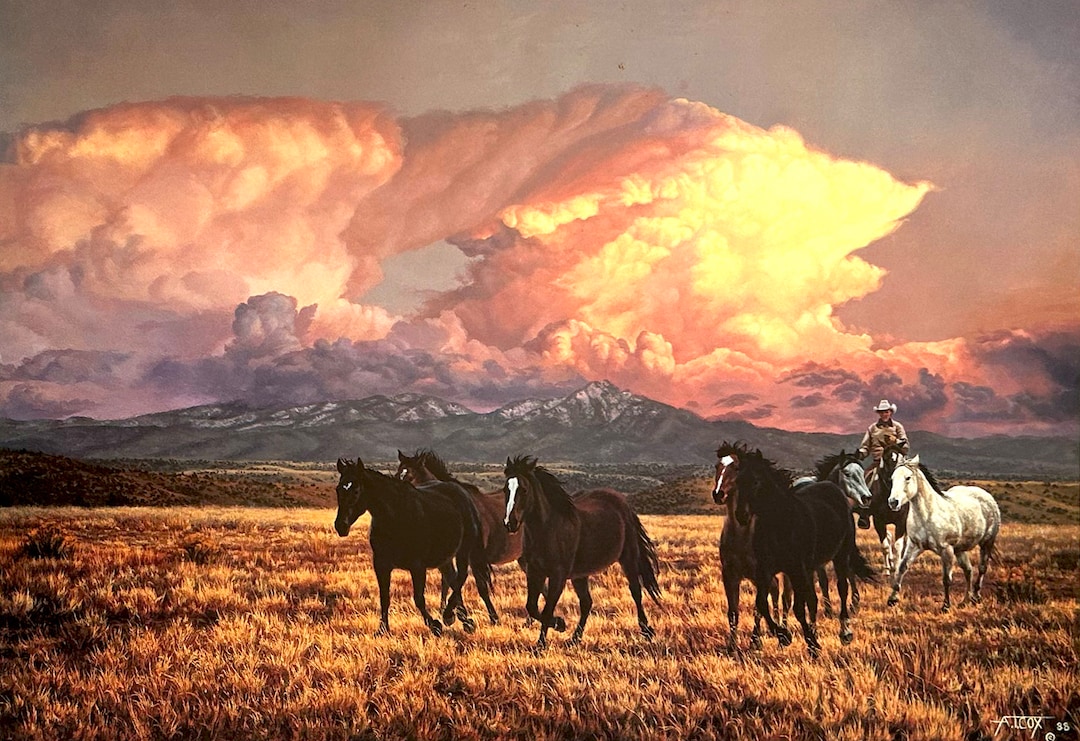 Twilight by Tim Cox RARE Western Art Print FREE SHIPPING - Etsy