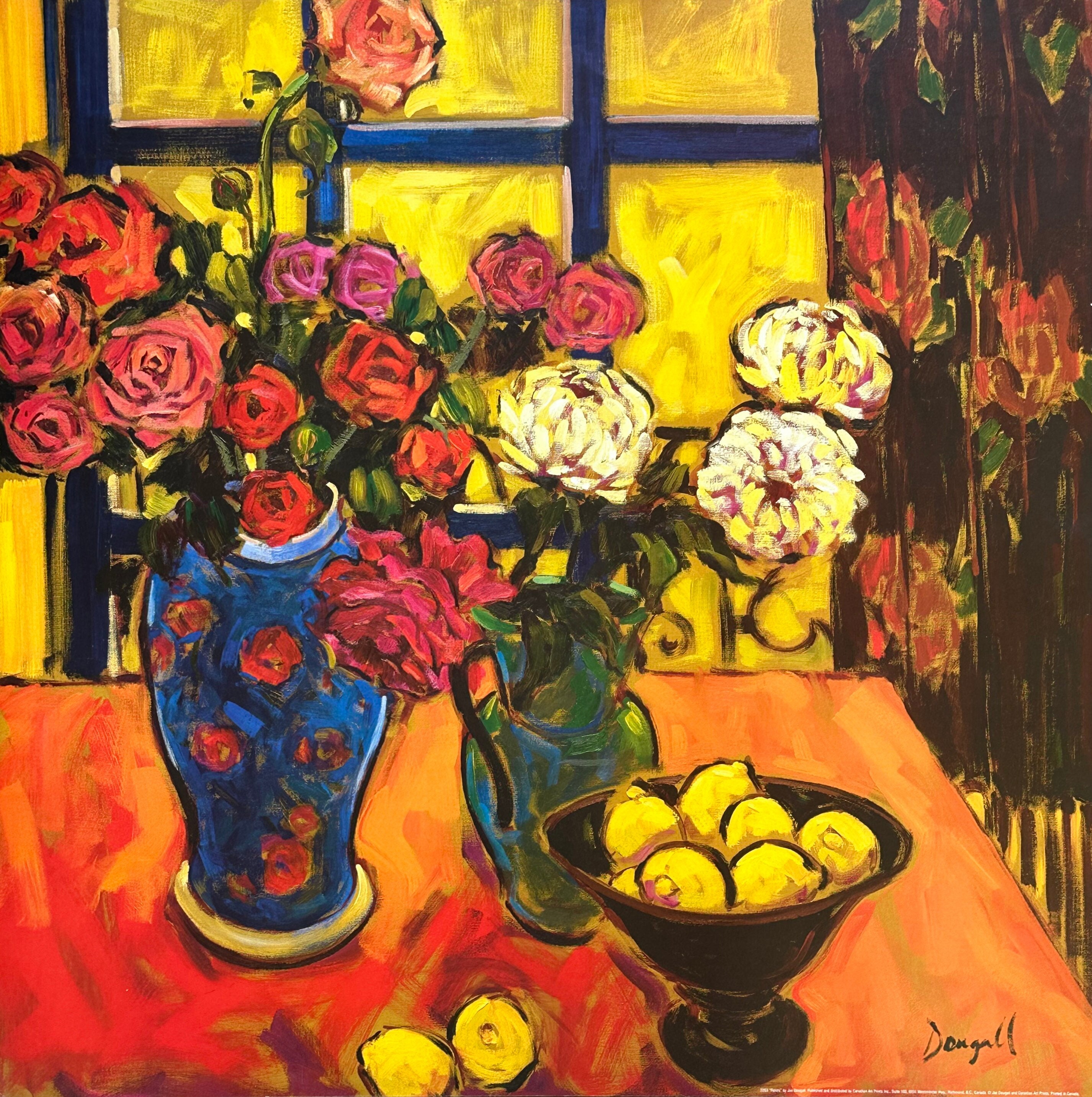 Roses by Jae Dougall - Rare Art Print - 27.5 X 27.5 In. - FREE SHIPPING ...