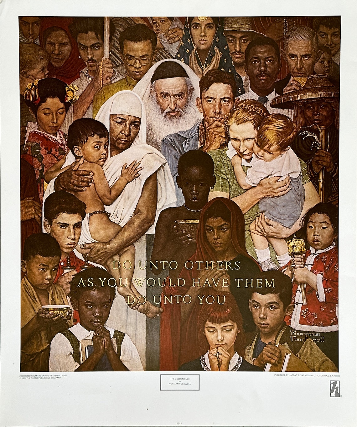 The Golden Rule by Norman Rockwell - Rare Art Print - Etsy
