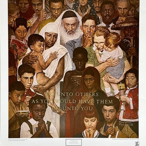 The Golden Rule by Norman Rockwell - Rare Art Print - Etsy