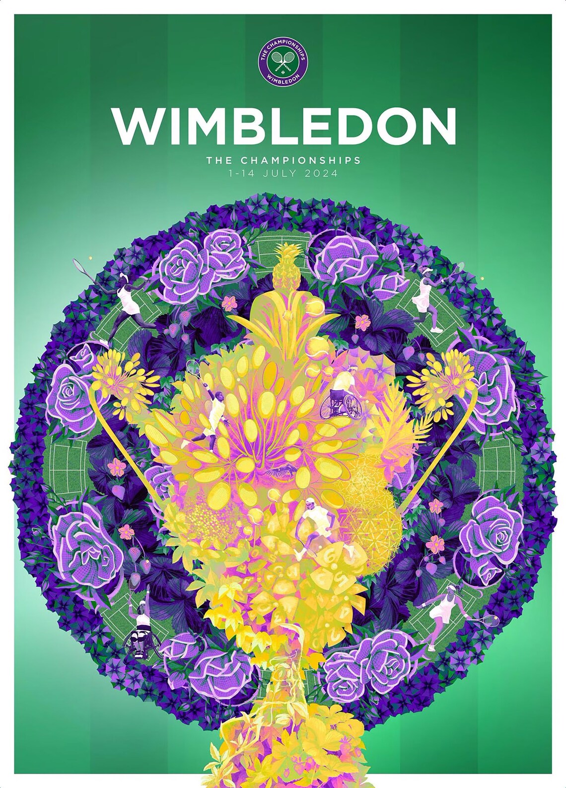 Official 2024 Wimbledon Poster - FREE SHIPPING - Etsy