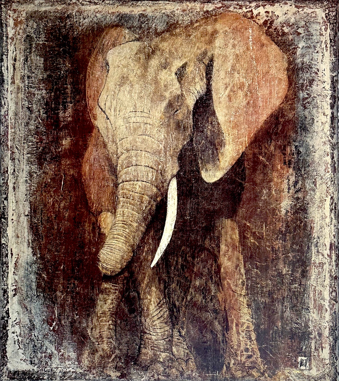Elephant (homage to Joyce Pool) by Fabienne Arietti - Rare Art Print ...