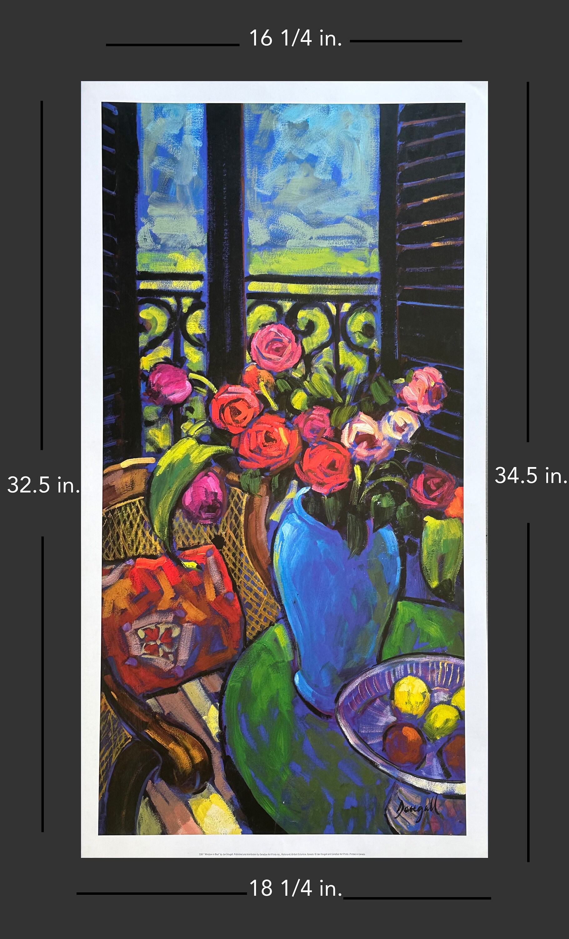 Window in Blue by Jae Dougall - Rare Art Print - 16.25 X 32.5 In ...