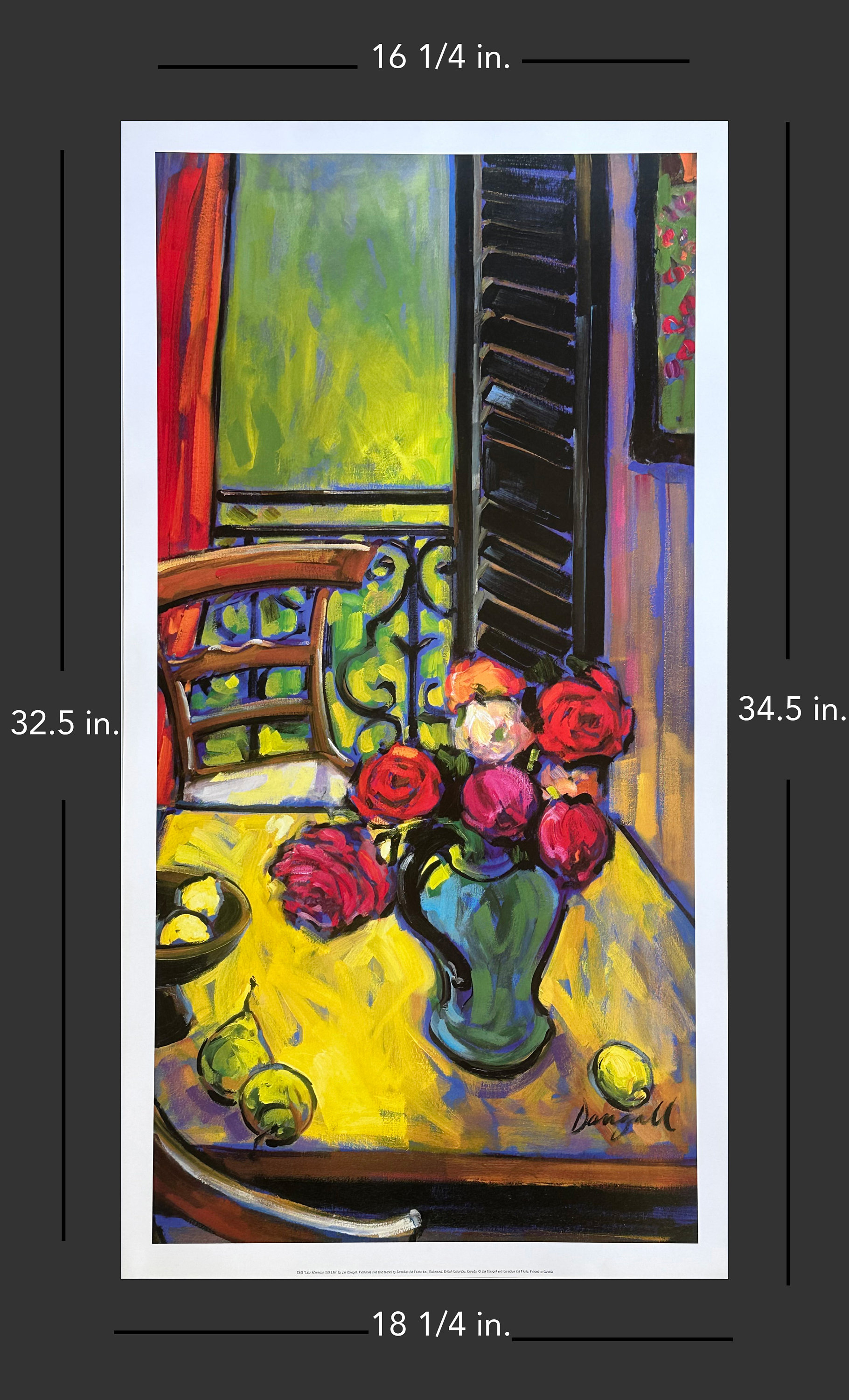 Late Afternoon Still Life by Jae Dougall - Rare Art Print - 16.25 X 32. ...