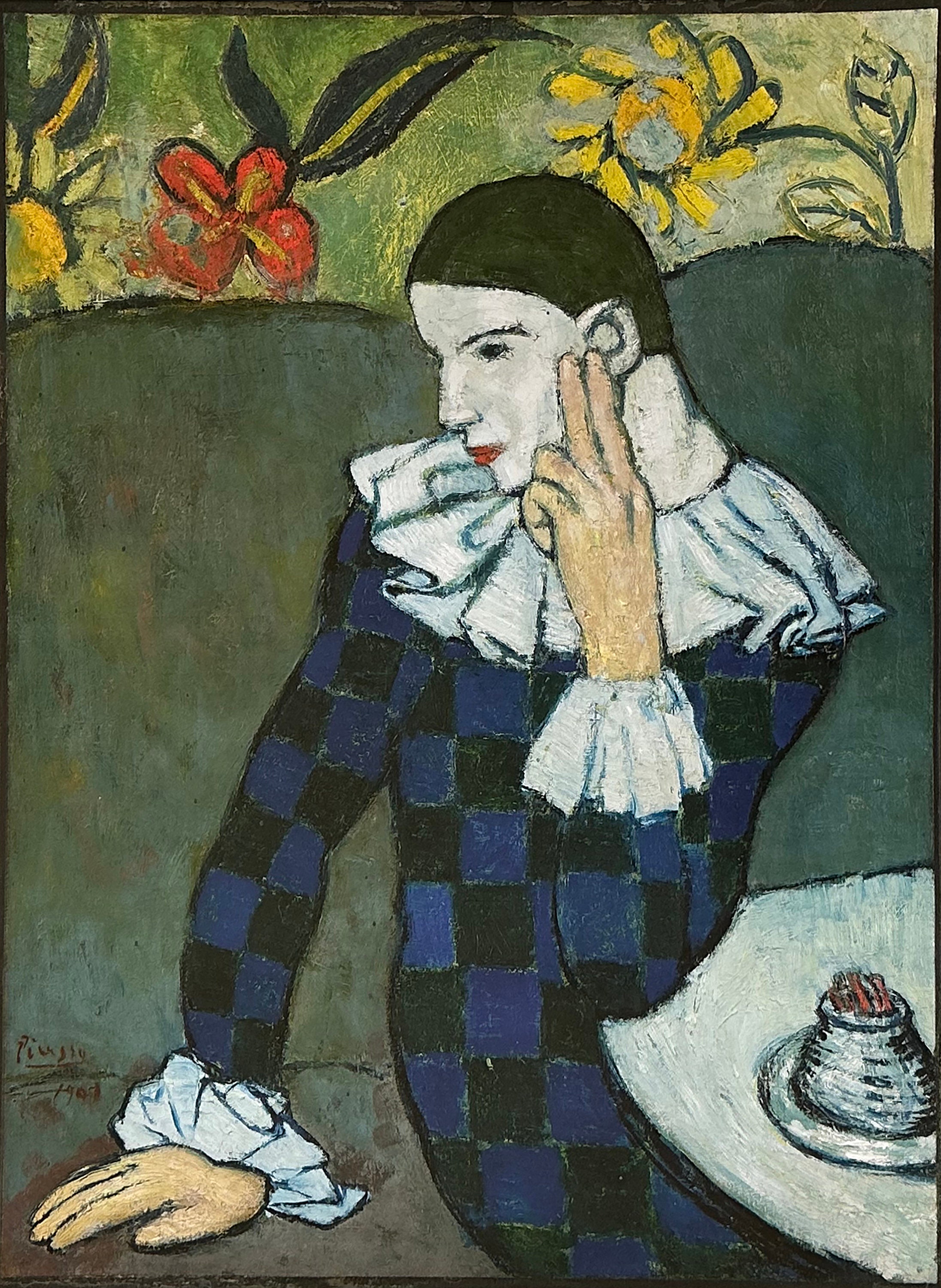 Seated Harlequin 1901 by Pablo Picasso Gallery Art Print 24 X 36 In ...
