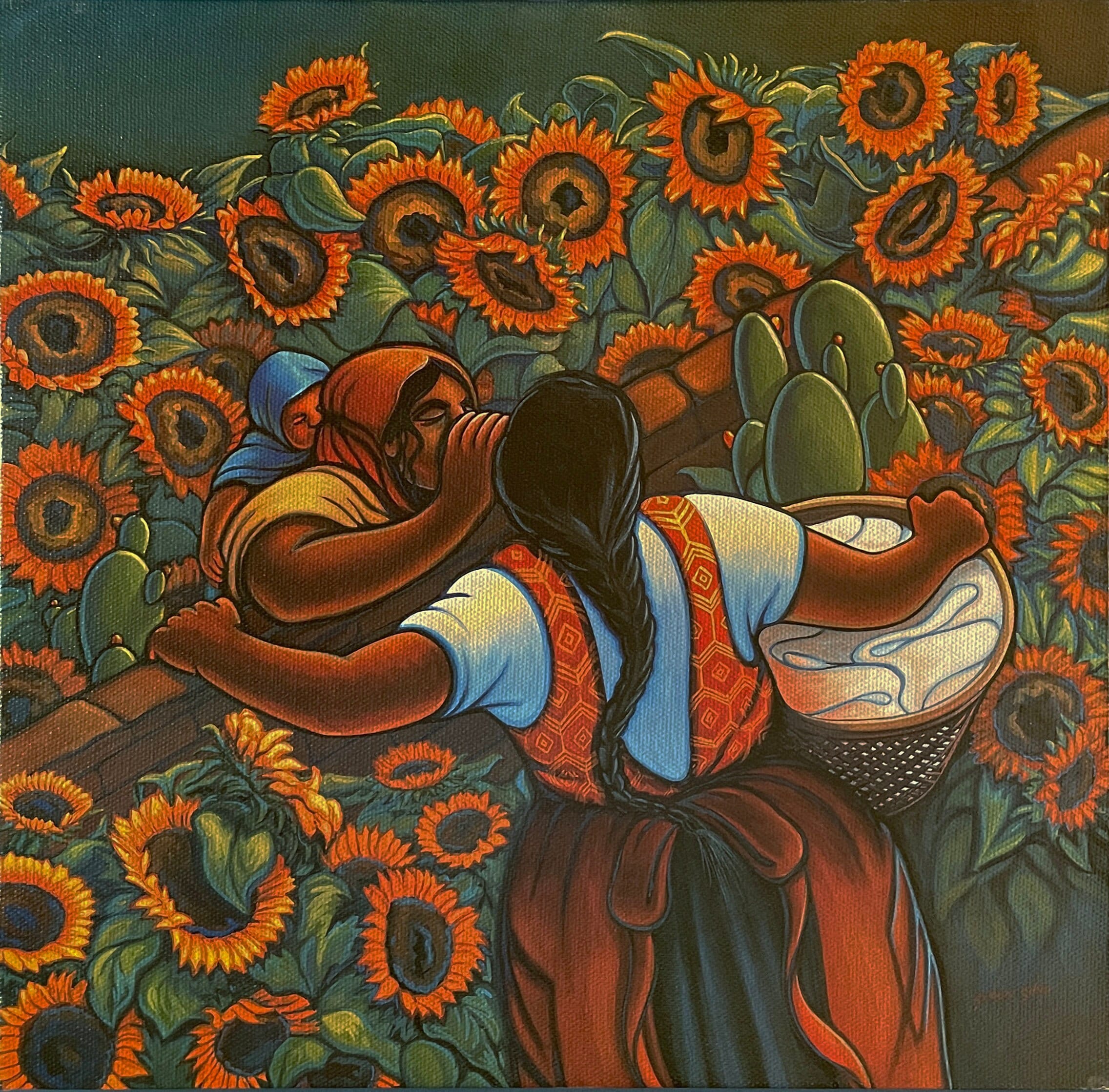 LAS COMADRES by Simon Silva 21 1/4 X 21 1/4 In. - Etsy