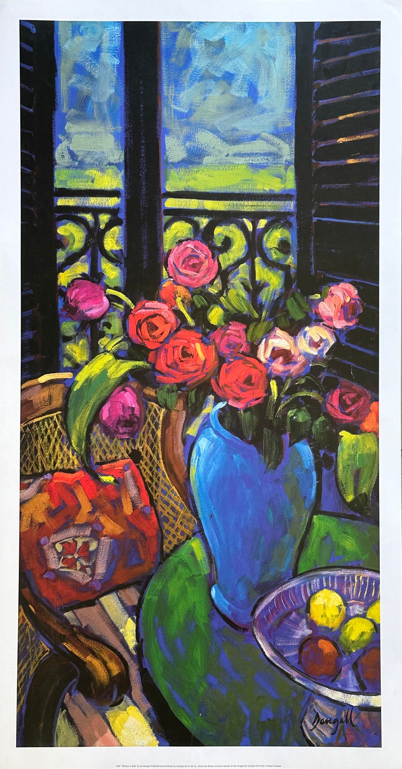 Window in Blue by Jae Dougall - Rare Art Print - 16.25 X 32.5 In ...