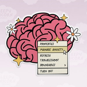 Manage Anxiety Mental Health Sticker, Self Love Sticker, Mental Health ...