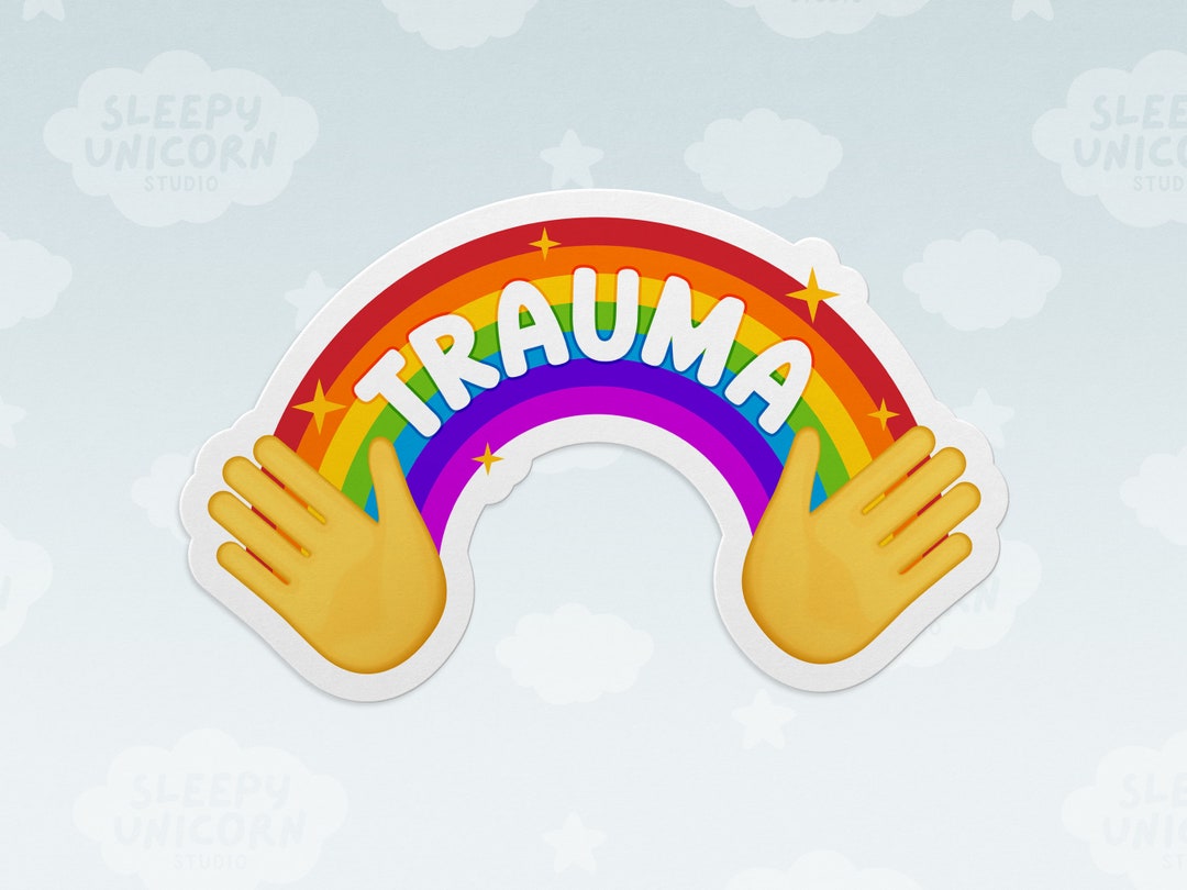 Trauma Rainbow Emoji Sticker: Mental Health Healing Decal - Etsy