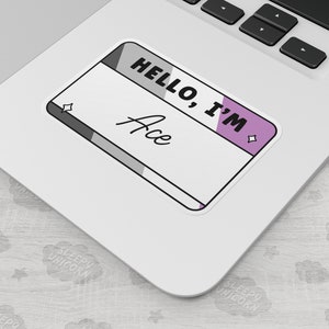 Hello I'm Ace Name Tag Sticker Pride Sticker, Alphabet Mafia, LGBTQ ...