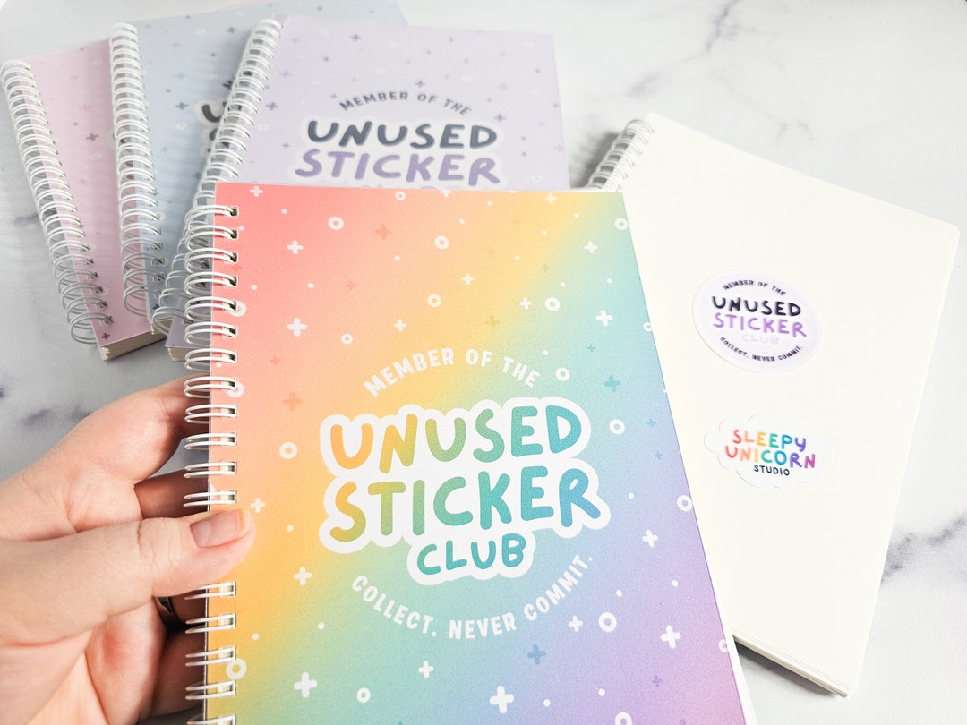 Unused Sticker Club Reusable Sticker Book for Sticker Collector, 6x8 ...