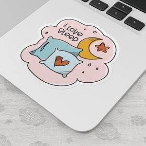 I Love Sleep Sticker With Pillows | Vinyl Sticker, Waterproof Sticker ...