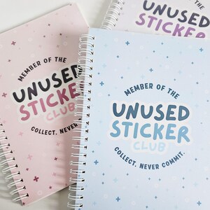 Unused Sticker Club Reusable Sticker Book for Sticker Collector, 6x8 ...