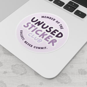 Unused Sticker Club Sticker Gift for Sticker Collectors, Sticker ...