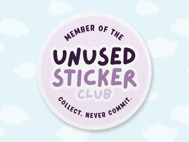 Unused Sticker Club Sticker Gift for Sticker Collectors - Etsy