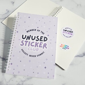 Unused Sticker Club Reusable Sticker Book for Sticker Collector, 6x8 ...