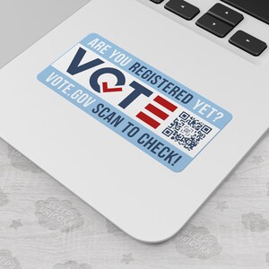Register to Vote QR Code Sticker, Kamala Harris 2024, Waterproof Decal ...