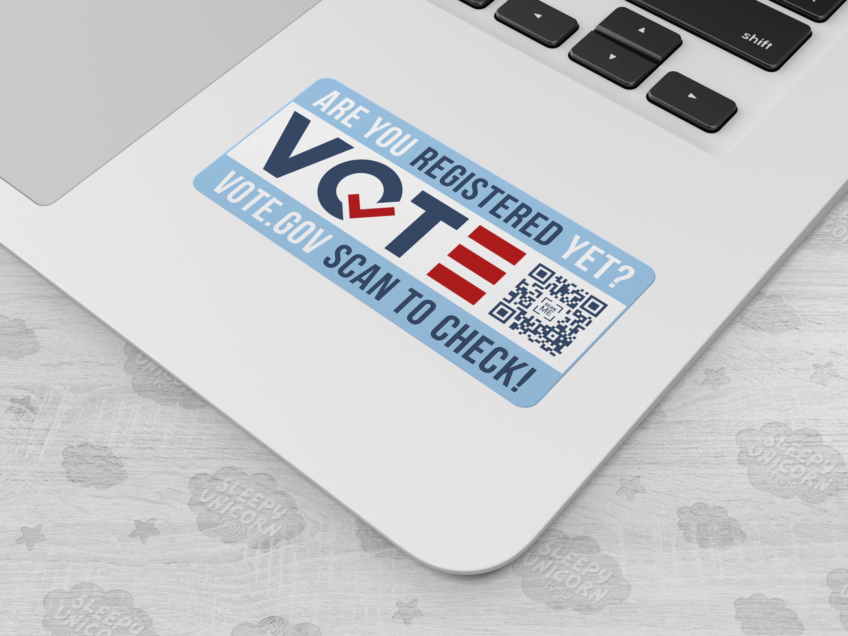 Register to Vote QR Code Sticker, Kamala Harris 2024, Waterproof Decal ...