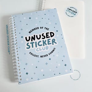 Unused Sticker Club Reusable Sticker Book for Sticker Collector, 6x8 ...