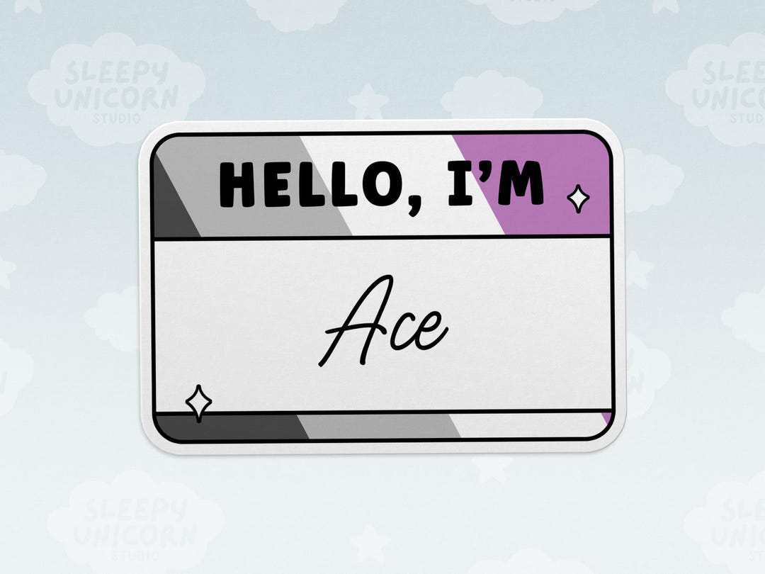 Hello I'm Ace Name Tag Sticker | Pride Sticker, Alphabet Mafia, LGBTQ+ ...