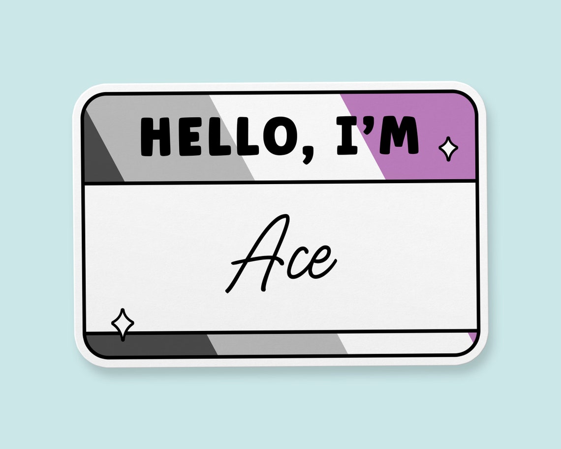 Hello I'm Ace Name Tag Sticker Pride Sticker Alphabet | Etsy
